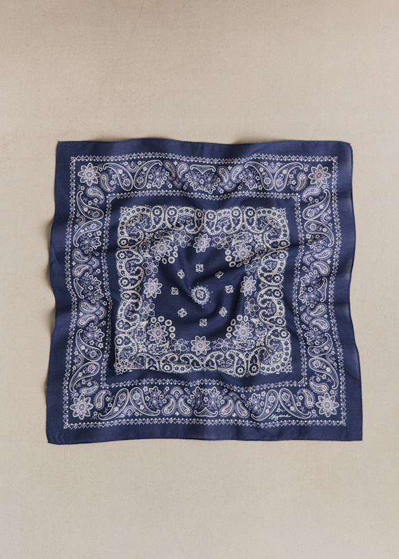 Pañuelo Gaston - Estampado Bandana Marino - Algodón orgánico - Sézane