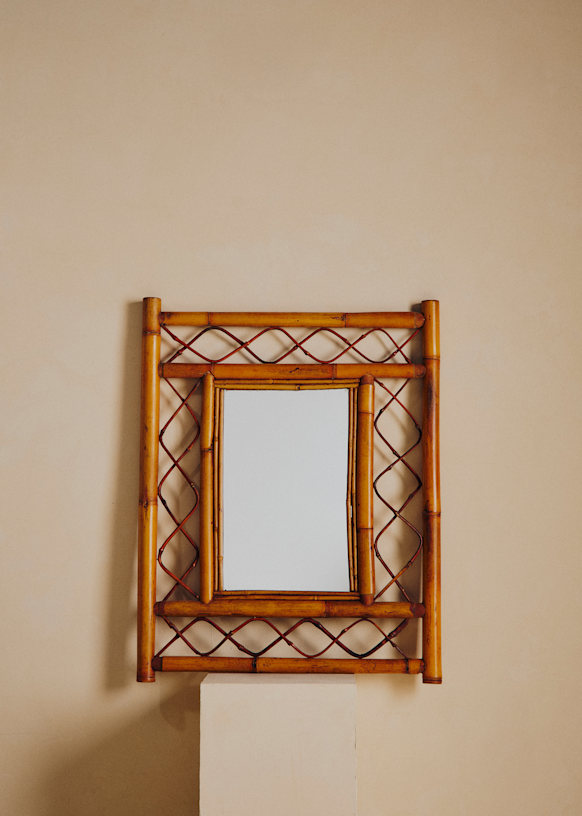 Miroir vintage en bambou et rotin - Bambou - Bambou - Octobre Éditions