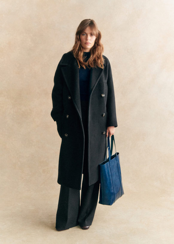 Le Cabas - Bleu Vernis - Cuir bovin - Sézane