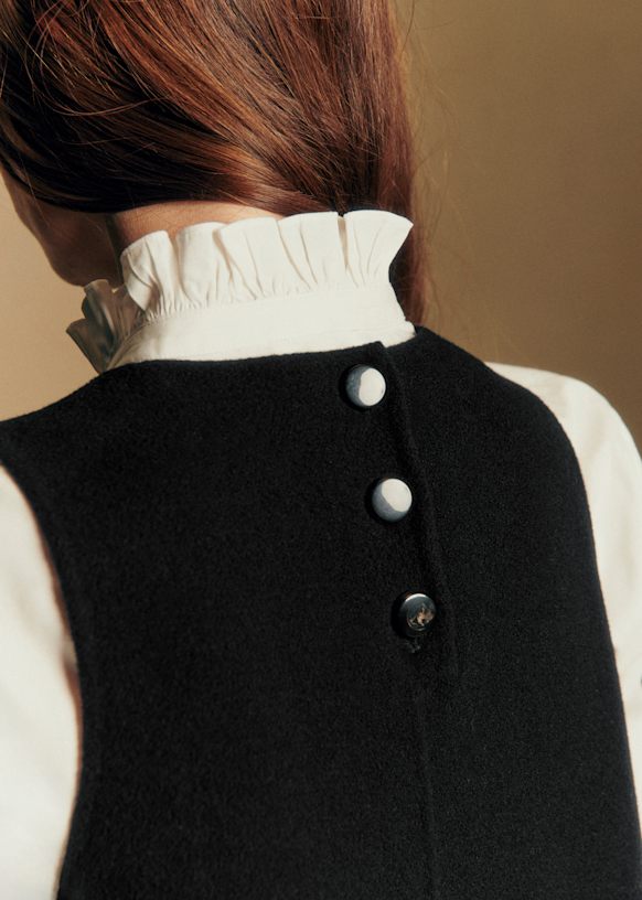 Kleid Nicia - Schwarz-naturweißes Vichy-Karo - Bio-Baumwolle - Sézane