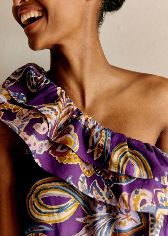 Leanore Dress - Purple Soffi Print - 0rganic cotton - textile made from ...