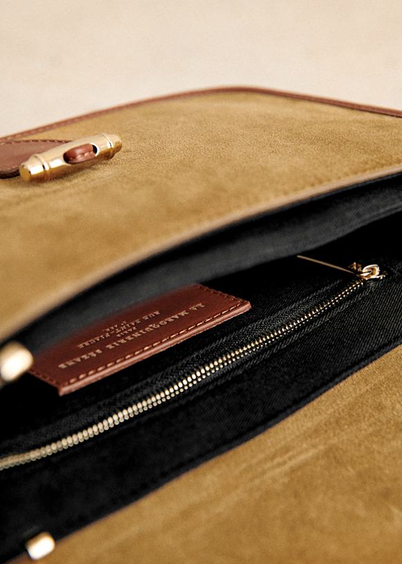 Milo Vintage Bag - Multi Taupe - Split cowhide leather - Sézane