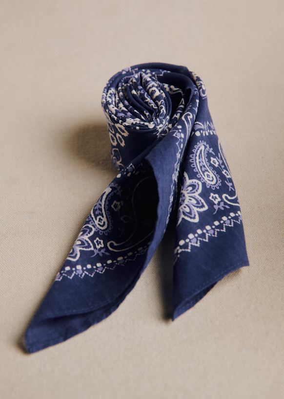 Pañuelo Gaston - Estampado Bandana Marino - Algodón orgánico - Sézane