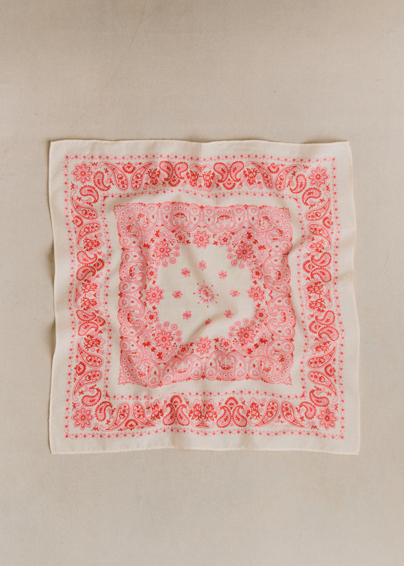 Gaston Scarf - Ecru/ Pink Bandana Print - Organic Cotton - Octobre Éditions
