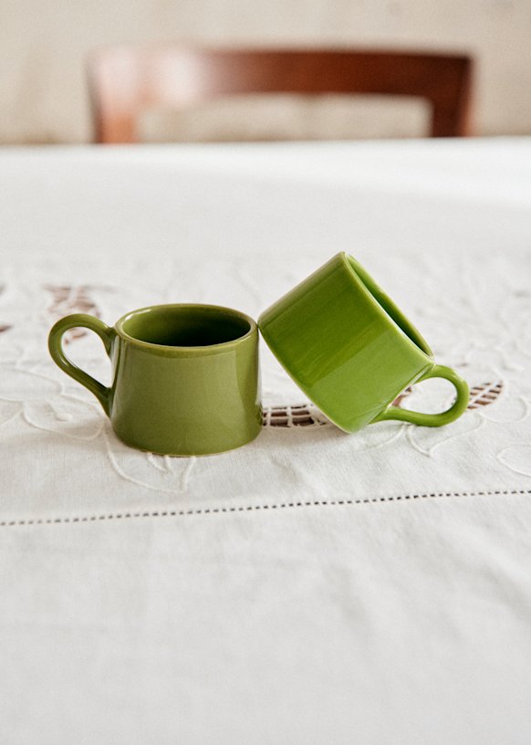 Set of 4 espresso cups - Green - Ceramics, porcelain and earthenware ...