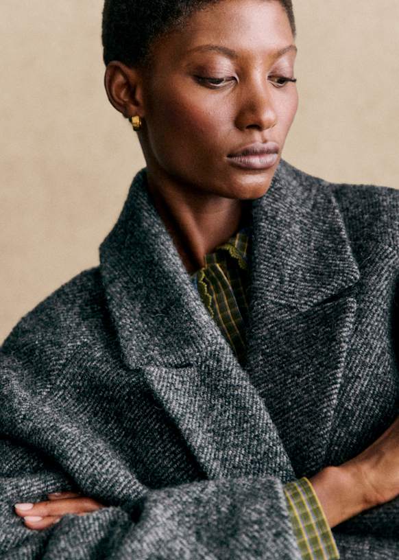 Mantel Andrew - Grau meliert - Wolle - Sézane