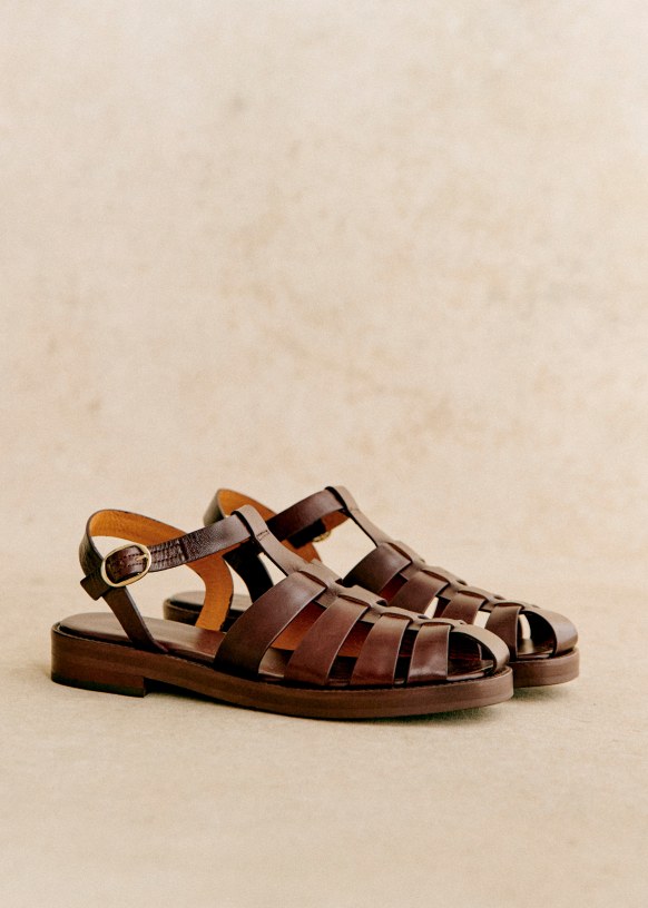 Constance Low Sandals - Brown - Bovine leather - Octobre Éditions