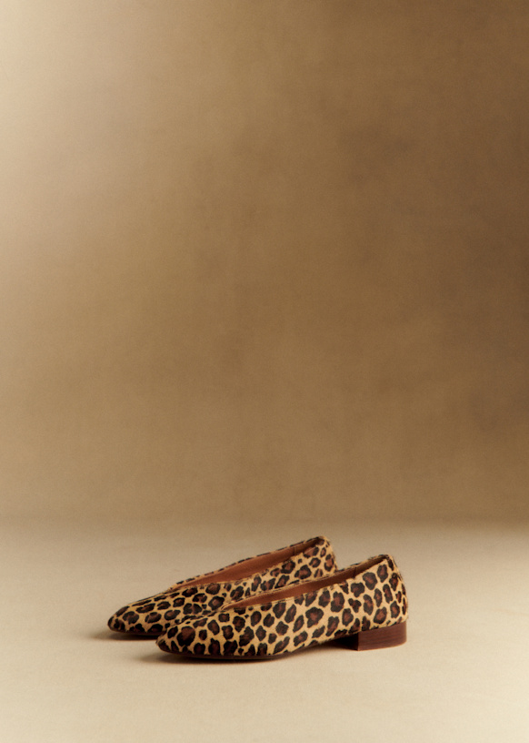 Matilda Low Ballerinas - Black - Suede goatskin leather - Sézane