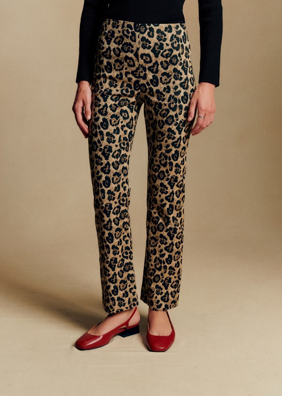 Ciara Trousers - Navy Ecru and Earth Tone Checks - GRS certified recycled polyester - Sézane