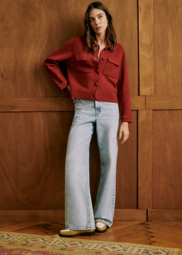 Cárdigan Betty - Ganchillo Terracota - Lana Merino - Sézane
