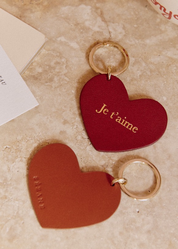Heart Keychain - Red " Je t'aime " - Sézane