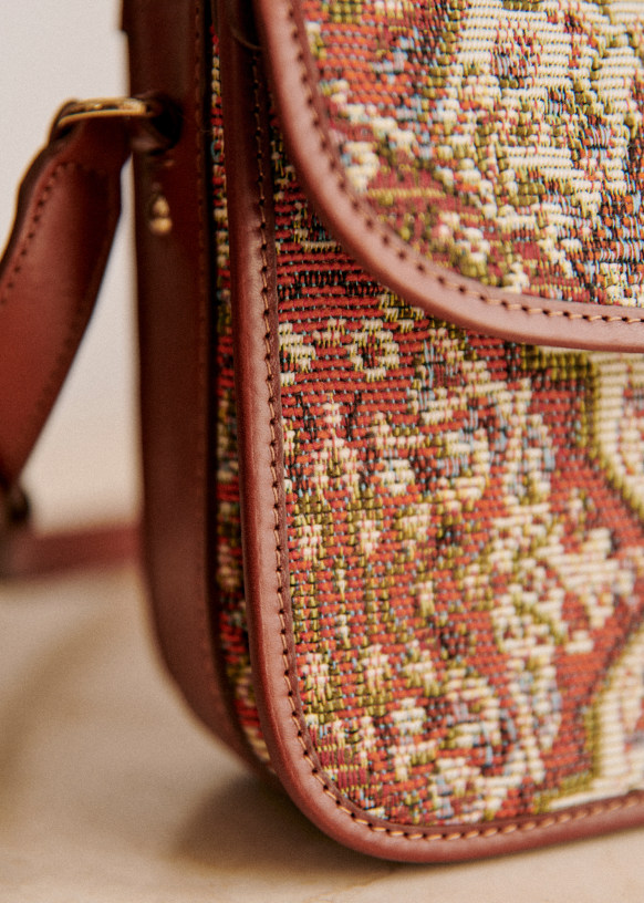 Milo Vintage Bag - Orange / multicoloured jacquard - Textile - Octobre ...