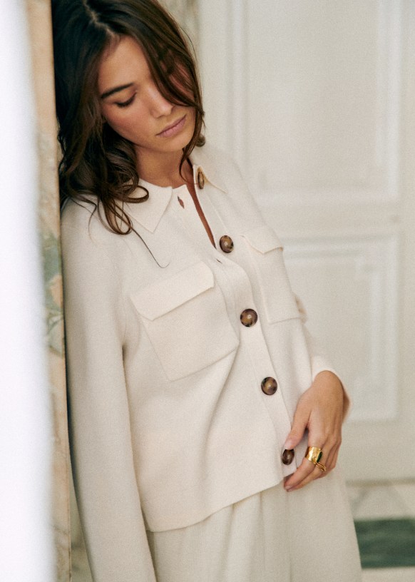 Betty Cardigan - Pastel yellow - Merino Wool - Sézane