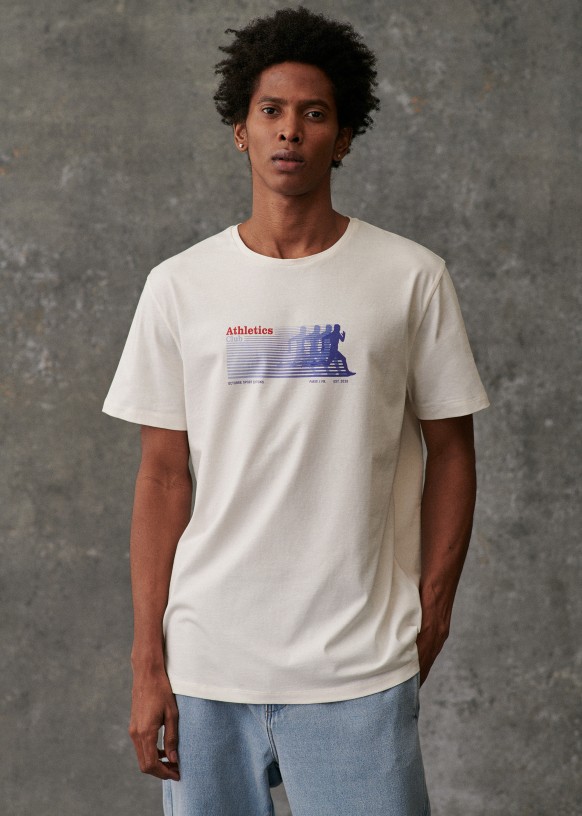 Athletics Club T-Shirt - Ecru - Organic Cotton - Sézane