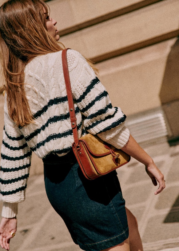 Milo Bag - Black snakeskin - Python-embossed cowhide leather - Sézane