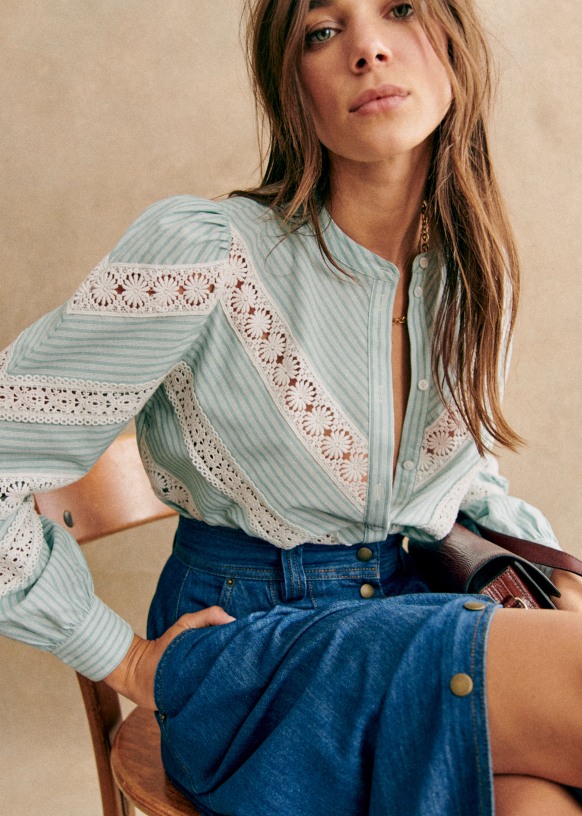 Alfrida Shirt - Blue/Ecru - Octobre Éditions