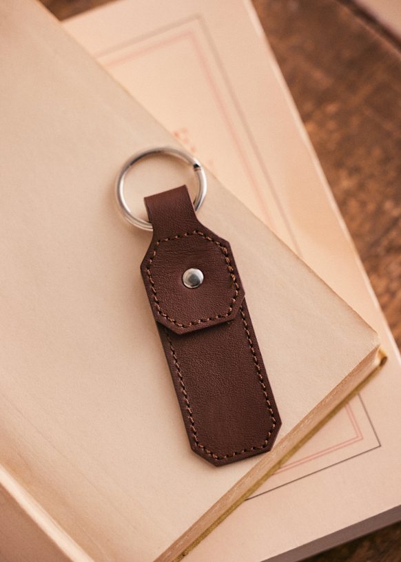 Harlan Keychain - Dark Green - Bovine leather - Sézane