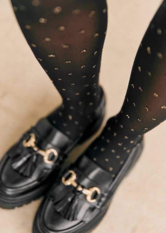 Tights - Black polka dots - Recycled polyamide - Octobre Tights - Black polka dots - Recycled polyamide - Octobre