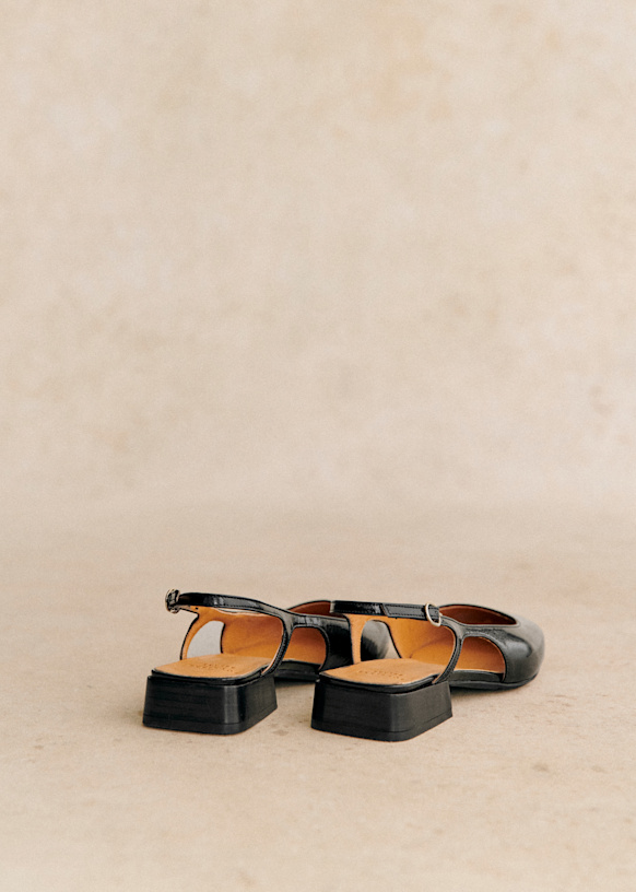 Babies Low Livie - Noir Vernis - Cuir bovin - Sézane