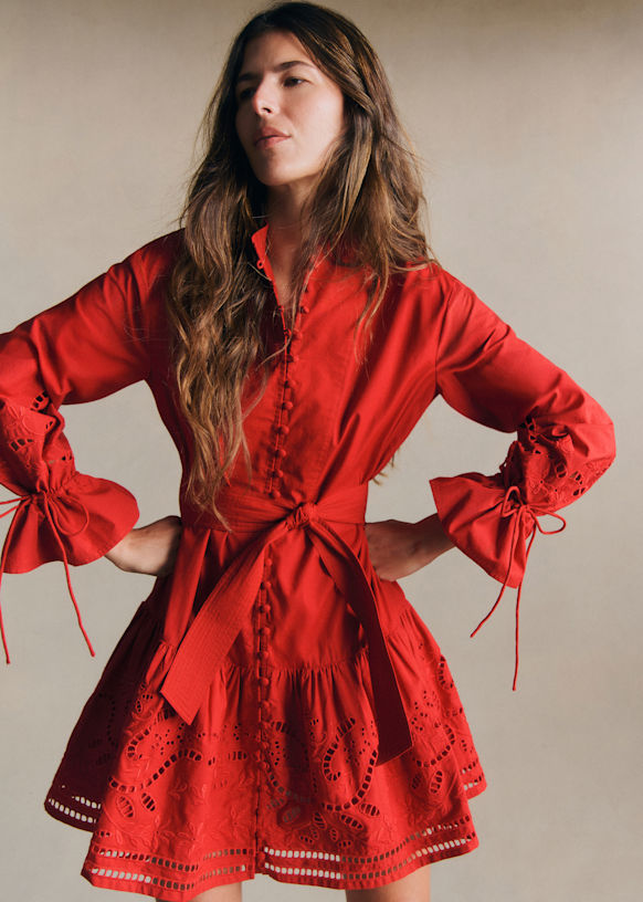 Robe Odette - Rouge - Coton Biologique - Sézane