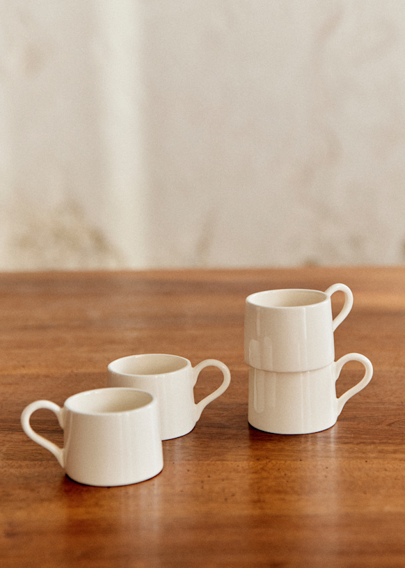 Set of 4 espresso cups - Ecru - Ceramics, porcelain and earthenware ...