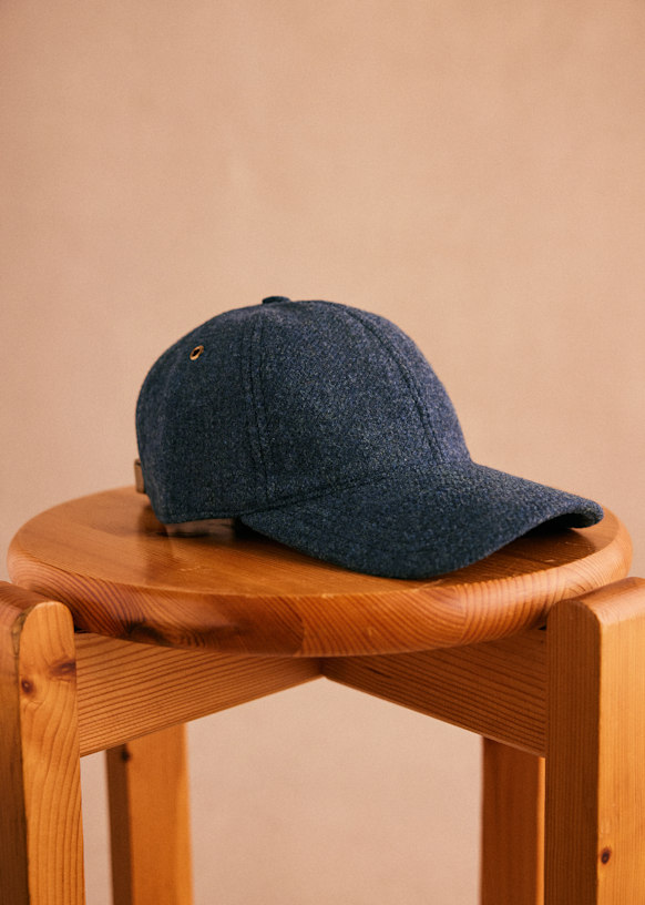 Chase Tweed Cap - Mottled Blue - Wool - Sézane