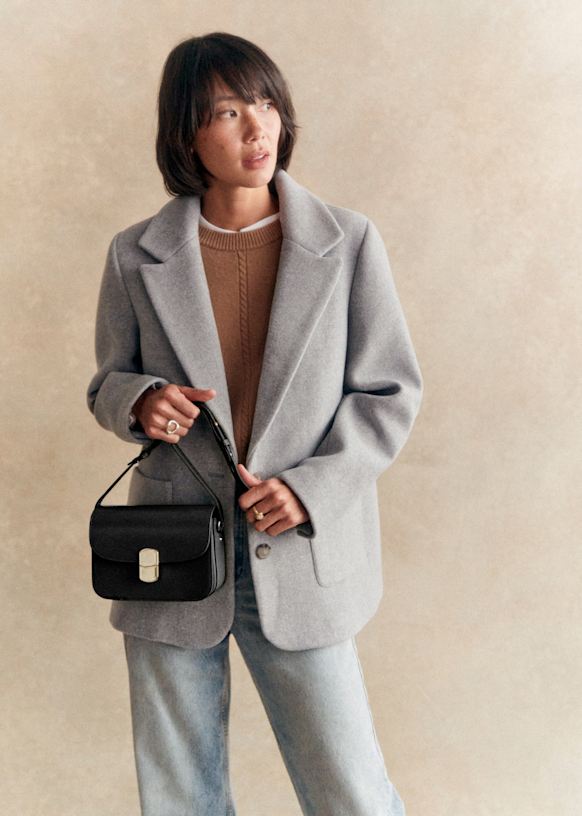 Milo Mini Classic Bag - Glossy Black - Bovine leather - Octobre Éditions