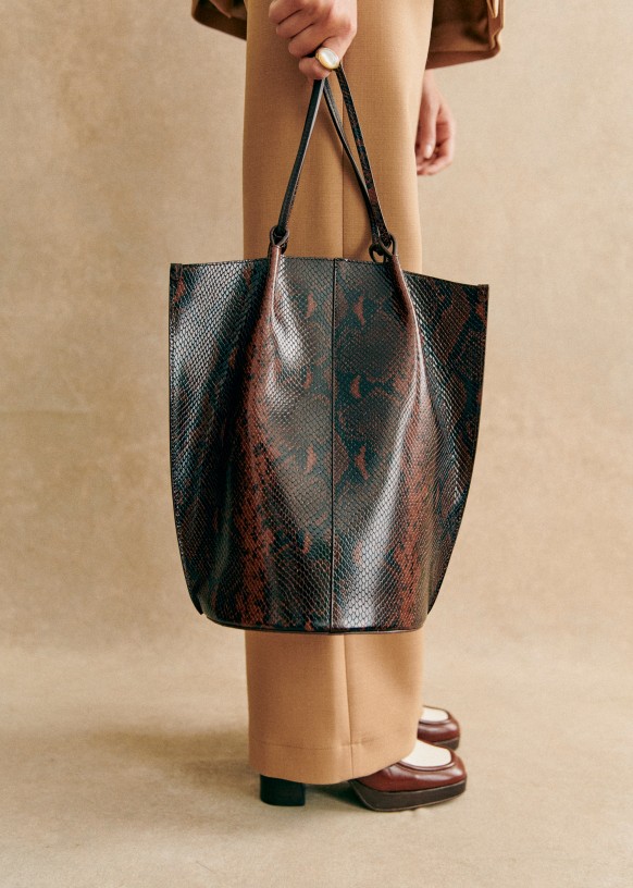 Romie Bag - Brown Python Print - Sézane
