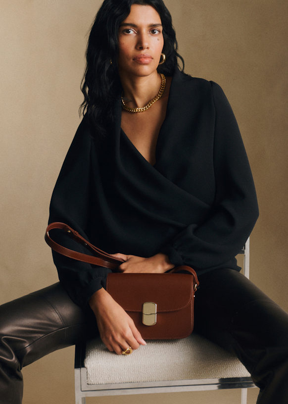 Milo Mini Classic Bag - Sand/ Multicoloured Patchwork - Bovine leather - Sézane