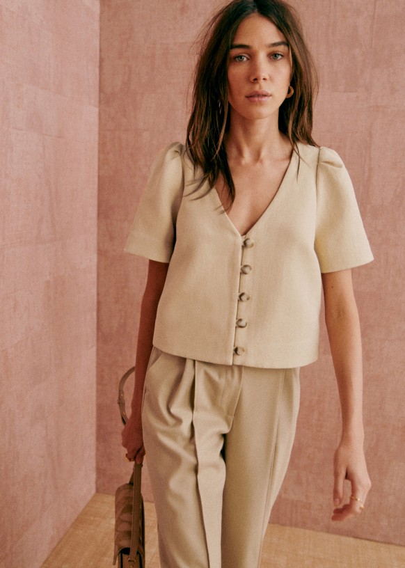 Blusa Nevi - Avorio - Cotone biologico - Sézane