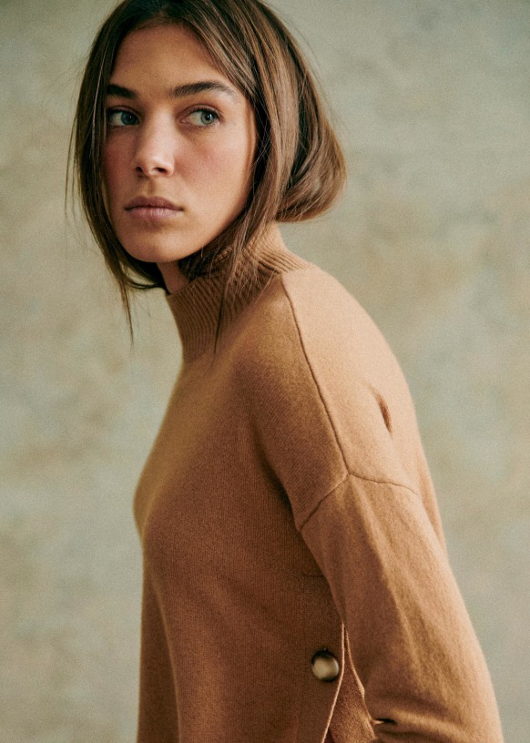 Mathias Sweater - Cashmere - Mottled camel - Recycled cashmere - Sézane