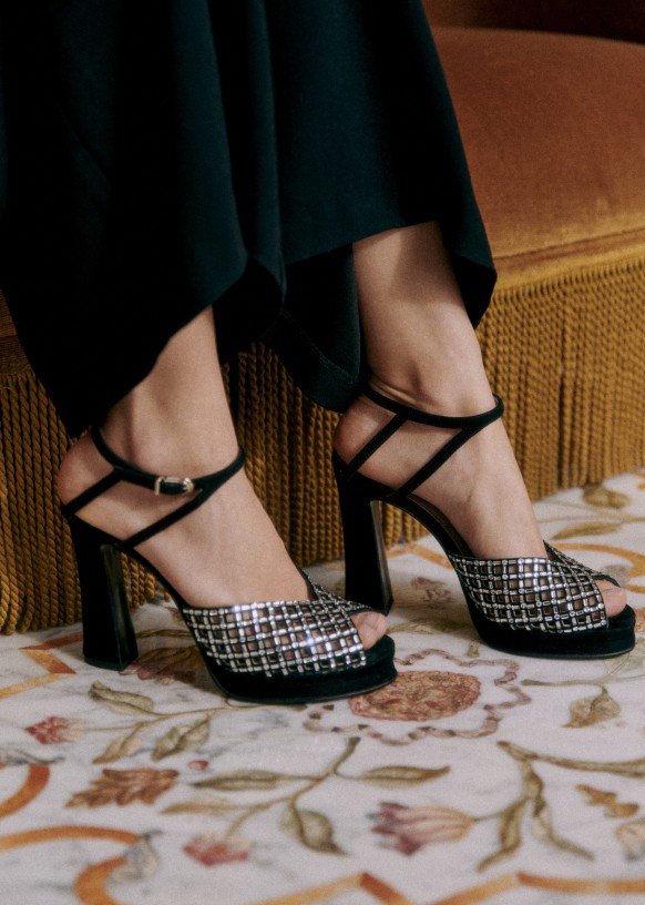 Thomas Sandals - CFM Souliers x Editions Sézane - Blue Velvet with ...