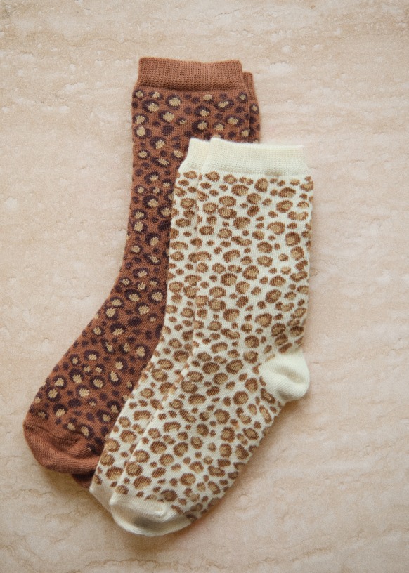 Set of 2 Leopard socks - Leopard - Cotton - Sézane