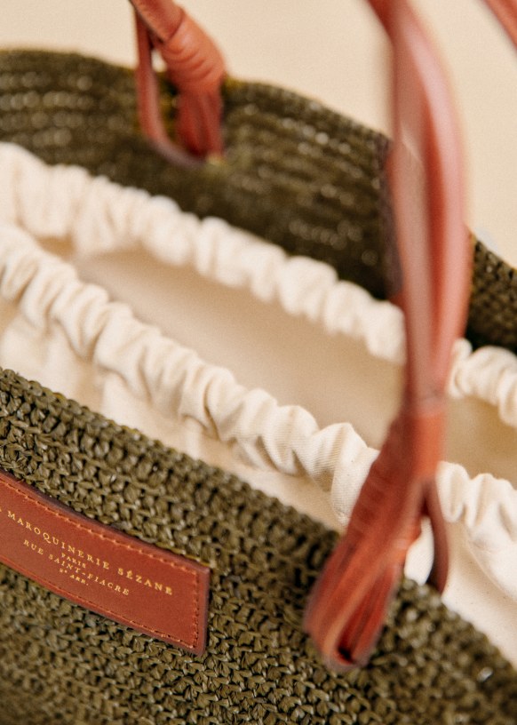 Justine Basket - Raffia Embroidery Multicoloured Flowers - Raffia ...