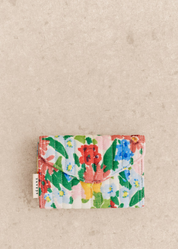 Wallet - Pastel Flower Print - Cotton gauze - Octobre Éditions
