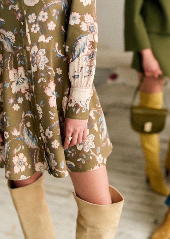 Caprice Dress - Rama kaki - Recycled viscose - Sézane