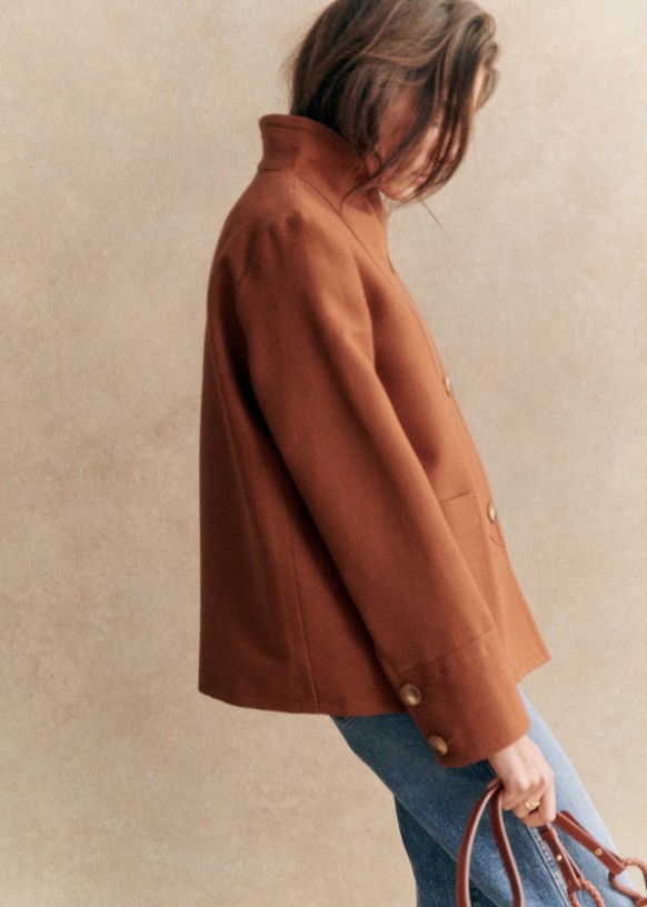 Alvin Jacket - Hazelnut - Cotton - Sézane