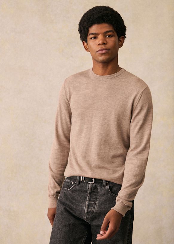 Nils Sweater - Speckled White - Wool - Sézane