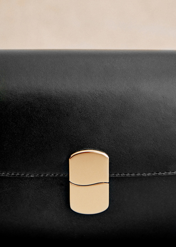 Milo Classic Bag - Smooth Black - Smooth goatskin leather - Sézane