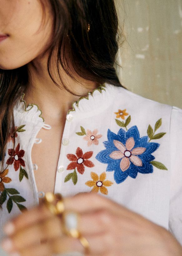 Sharleen Blouse - Gardenia Print - Linen - Octobre Éditions