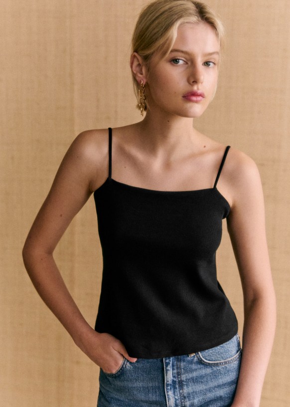 Sansa Top - Black - Organic cotton - organic textile - Octobre Éditions