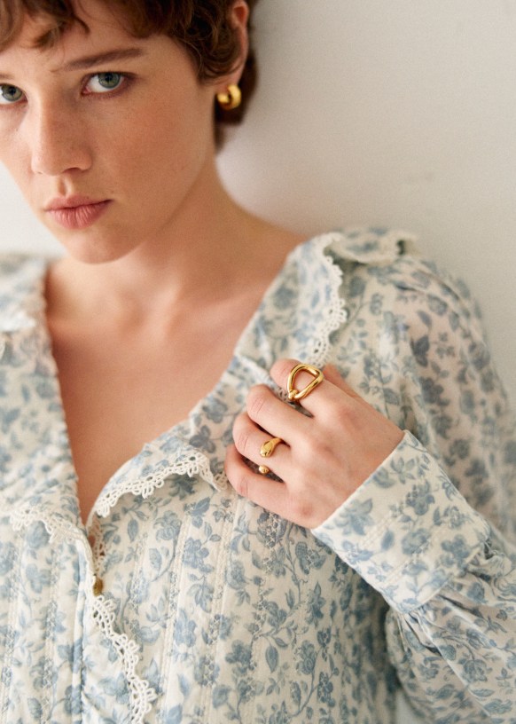 Alexiana Blouse - Romantic Ecru Garden print - Organic cotton - organic ...