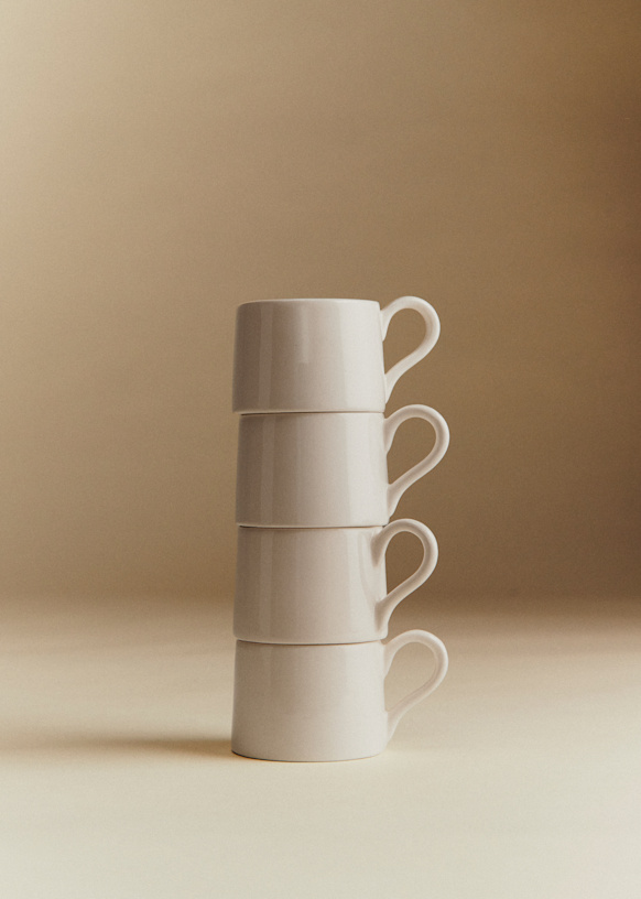 Set of 4 espresso cups - Ecru - Ceramics, porcelain and earthenware ...