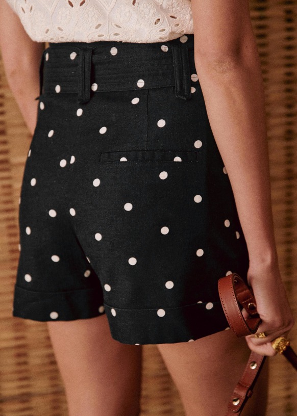 Rome Shorts - Blue / White Jacquard - Cotton - Sézane