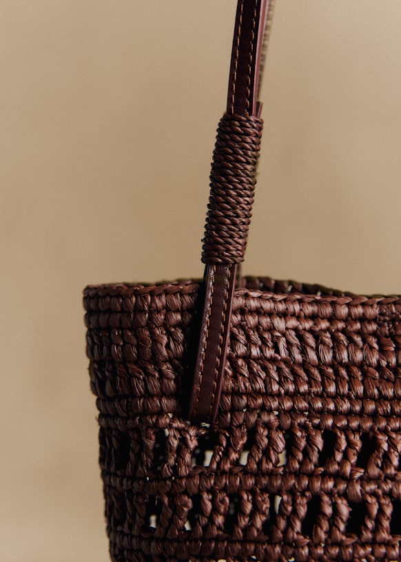Rosie Basket - Natural Raffia Embroidery - Raffia - Sézane