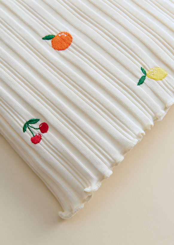Top Simona - Ecru / Broderie Fruit - Coton biologique - textile ...