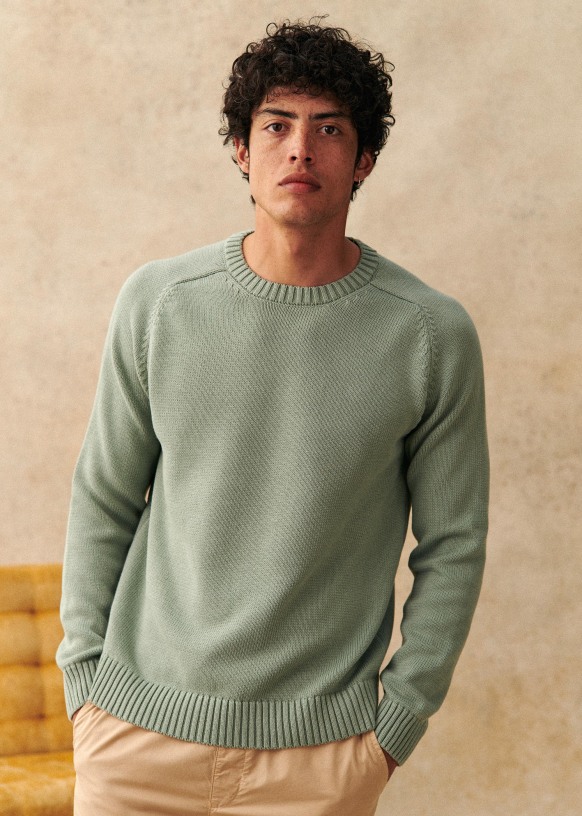 Pull Stans - Vert d'Eau - Coton Biologique - Octobre Éditions