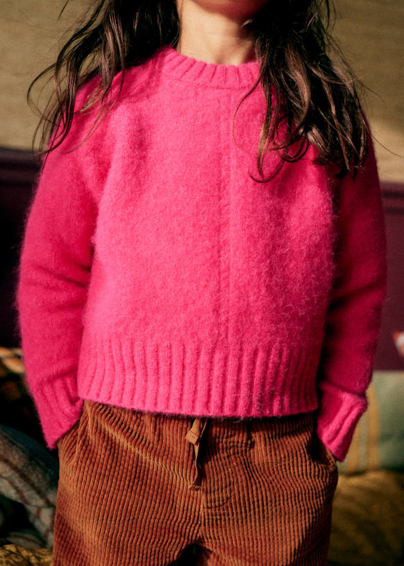 Pull Sama - Rose Neon - Baby Alpaga - Octobre Éditions