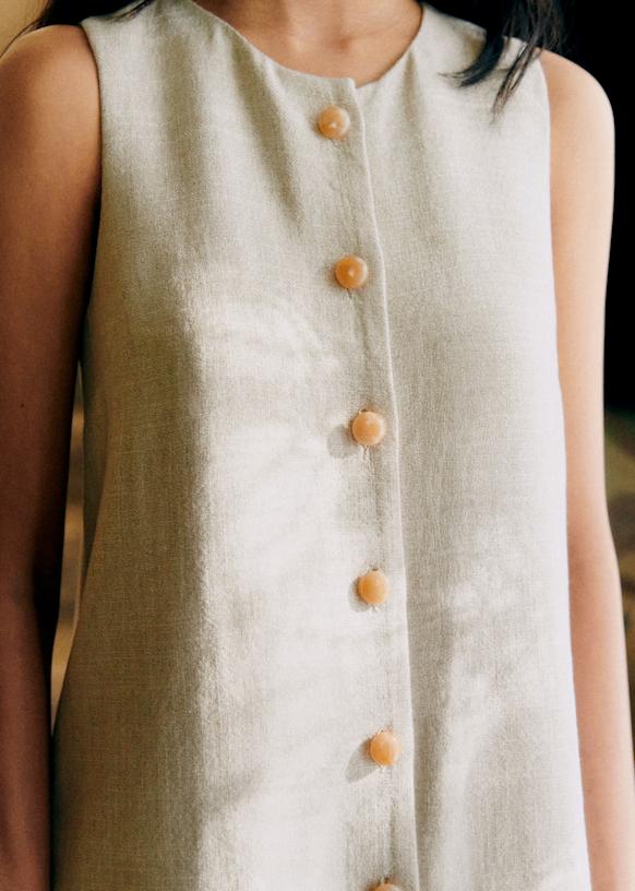 Kleid Anais - Keks - Leinen - Sézane