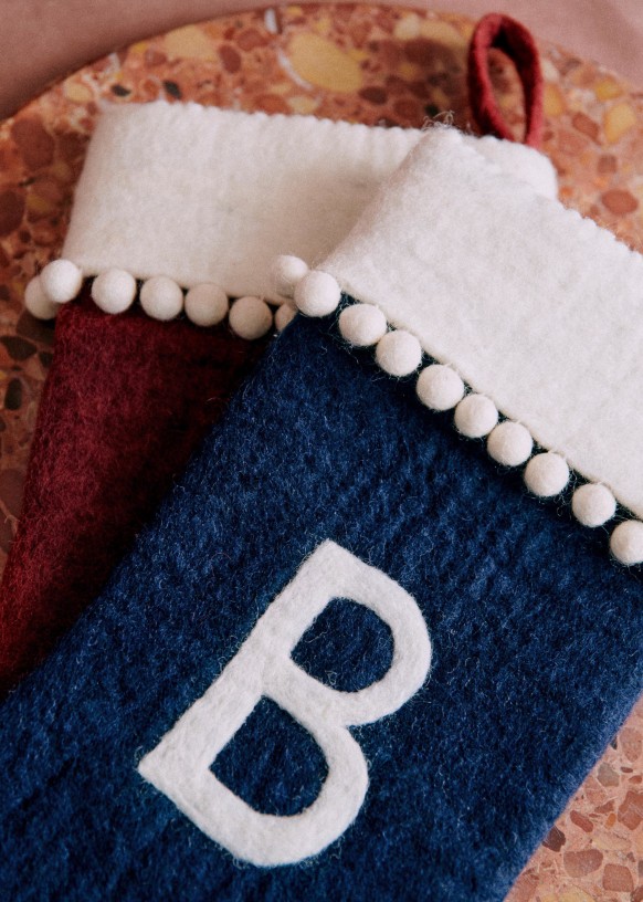 Navy Festive stocking - P - Sézane